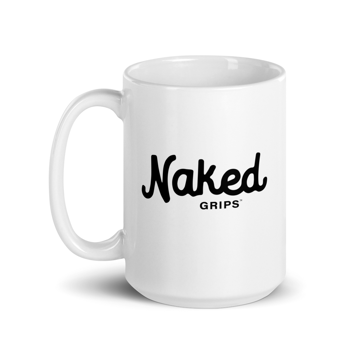 White glossy mug – Naked Grips